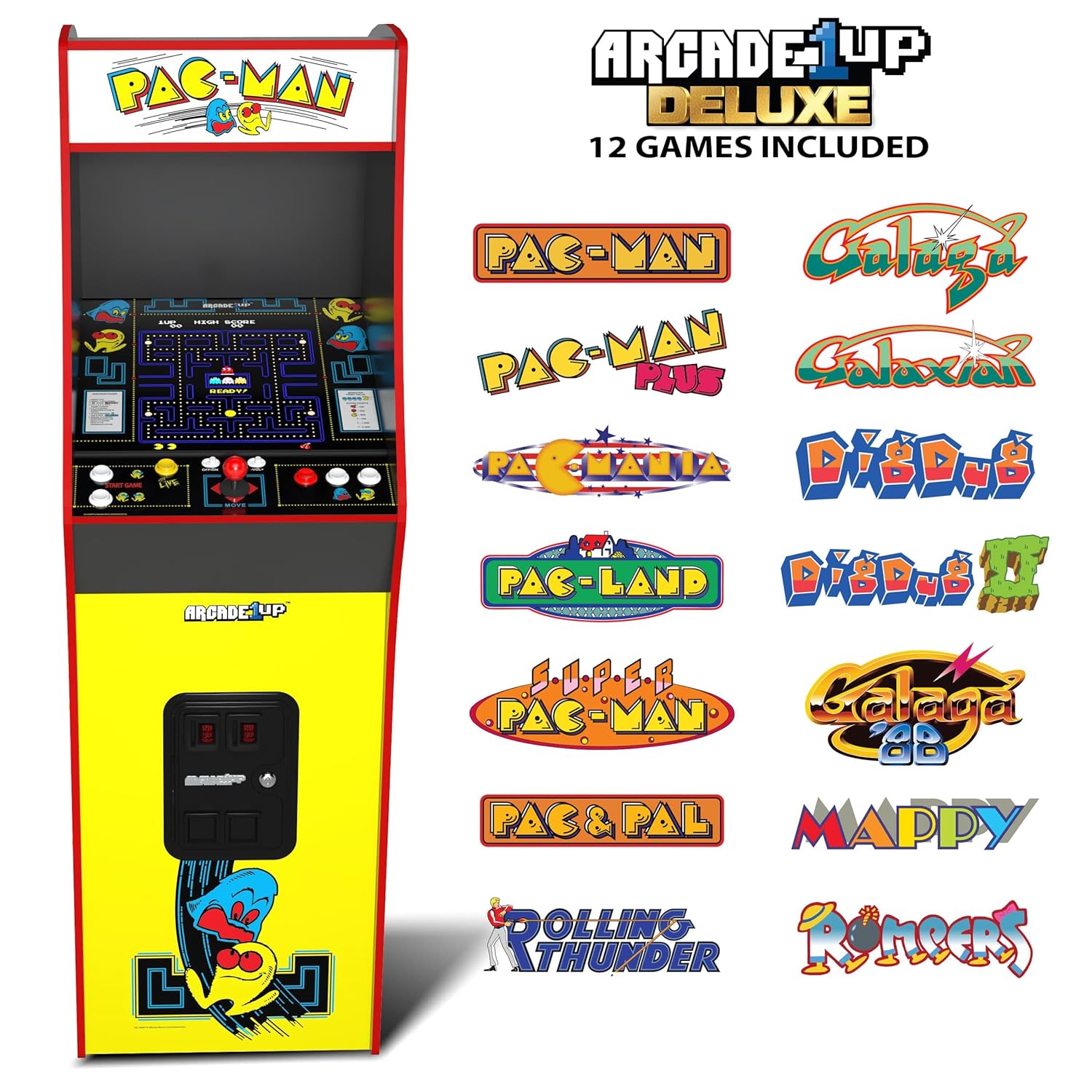 Arcade1Up PAC-MAN Deluxe Arcade Machine, built for your home, with 5 ...